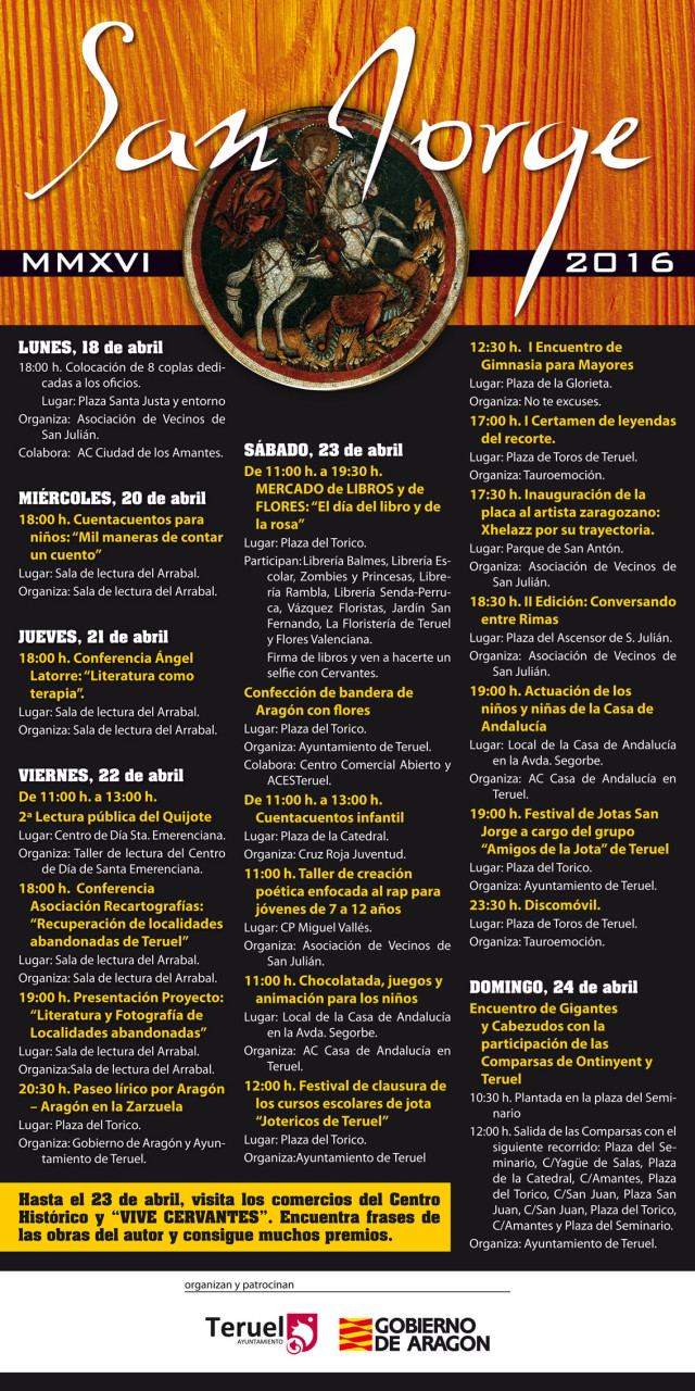San Jorge 2016. Día del libro y de la rosa.